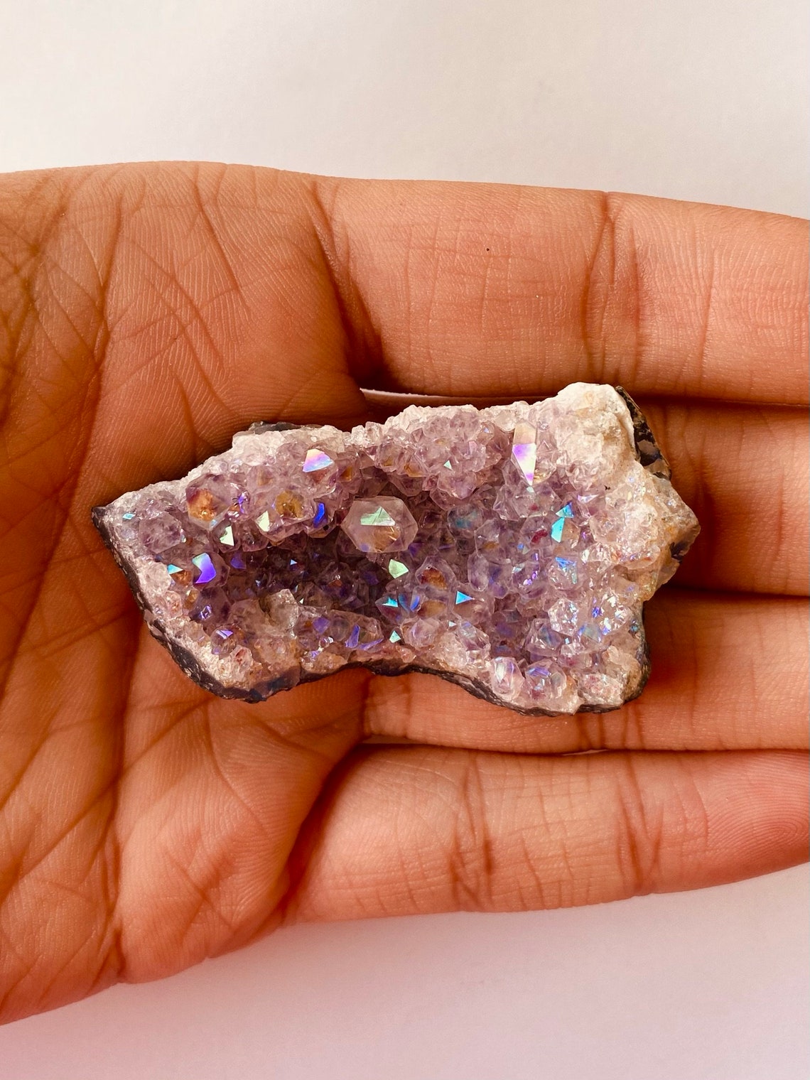 Large Angel Aura Amethyst Crystal Cluster Stone One of a Kind | Etsy