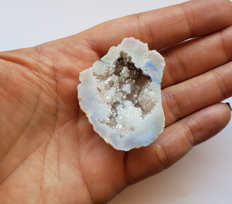 Geode Pendant Opal Druzy Geode White Raw Opal Druzy | Etsy