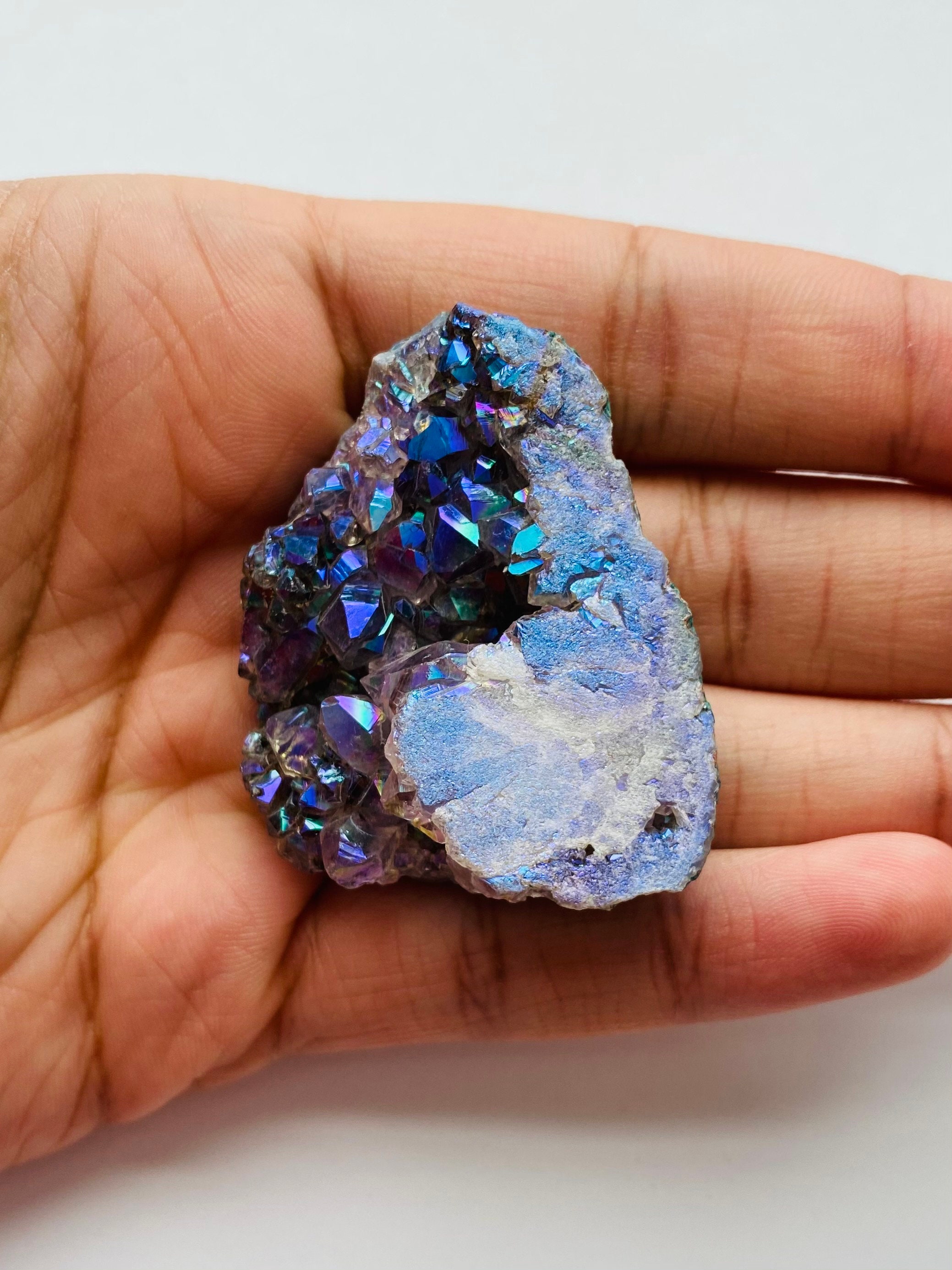 Large Angel Aura Amethyst Crystal Cluster Stone One of a Kind | Etsy