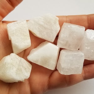 Raw Cubic White Calcite, Rough Calcite Stones, Rough Calcite, Cubic ...