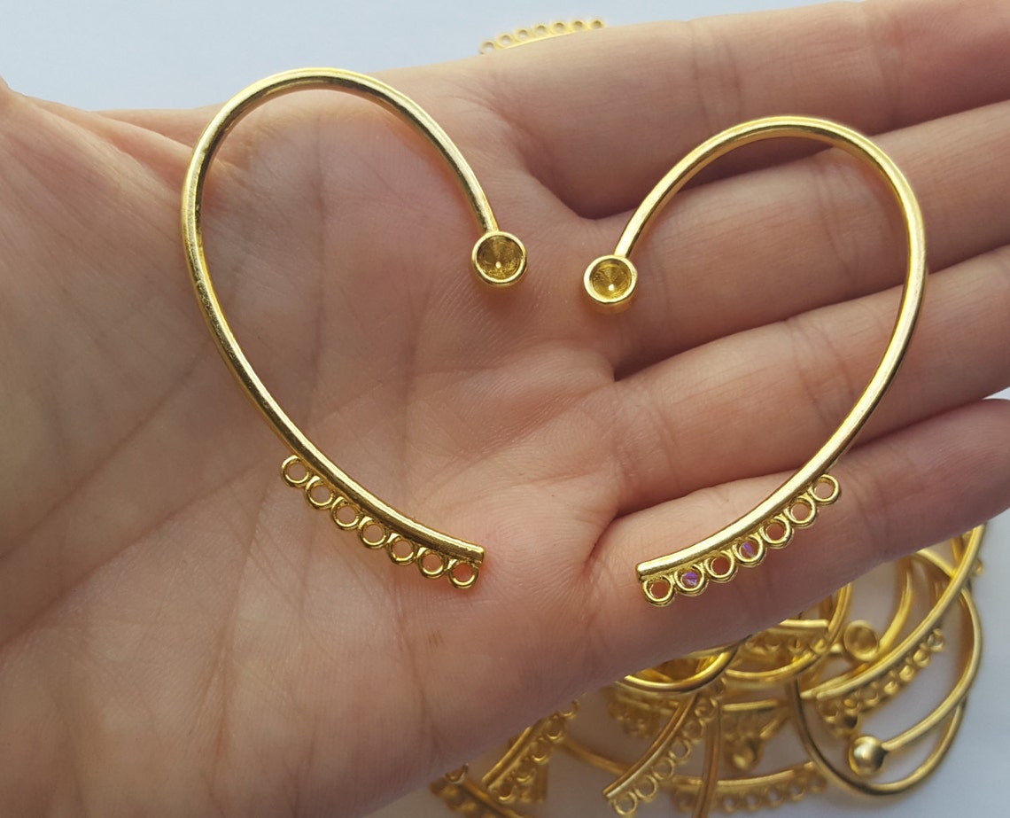 Unique Gold Ear Cuff Earring Finding Non Pierced Dark Gold - Etsy