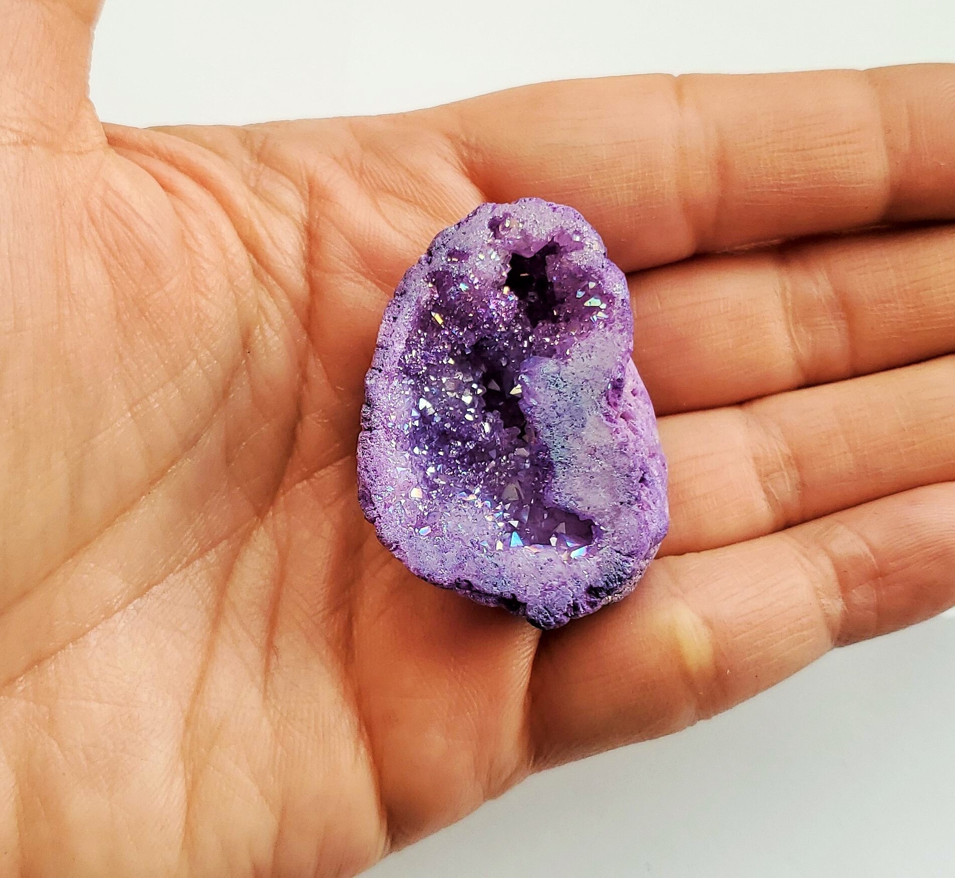 Purple AB Titanium Geode Pendant Designer Geode Pendant | Etsy