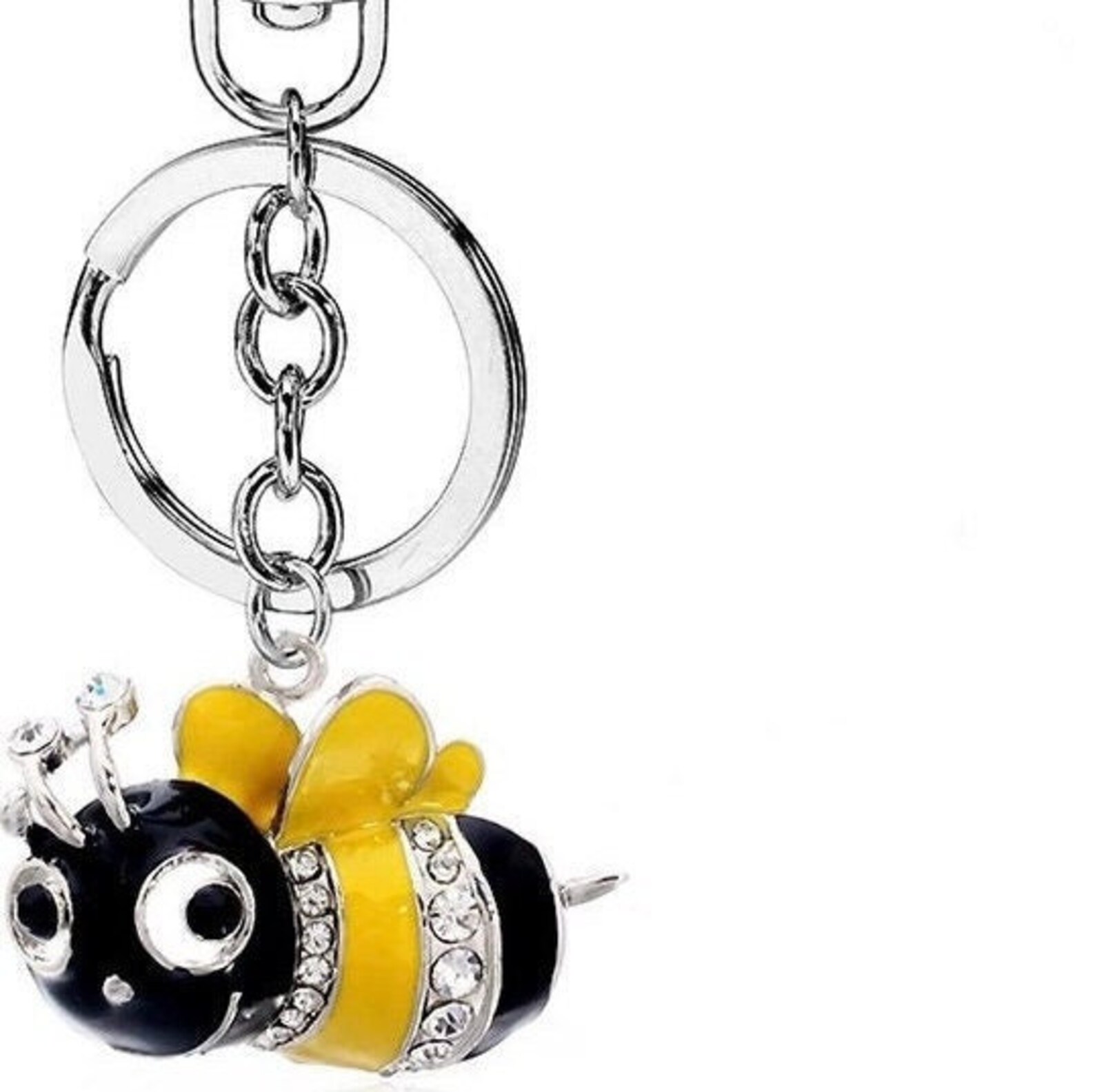 Cute Bumble Bee Key Ring Holder, Car Key Ring, Bumble Bee Pendant, Bee ...