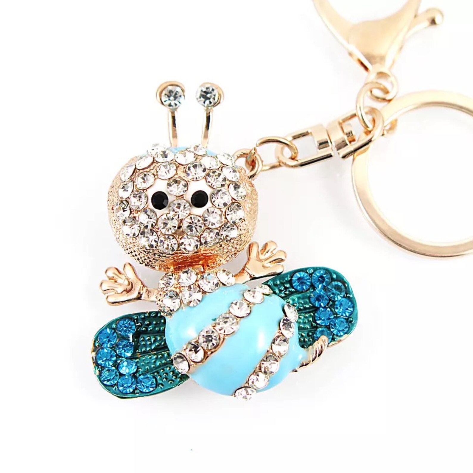 Cute Bumble Bee Key Ring Holder, Car Key Ring, Bumble Bee Pendant, Bee ...