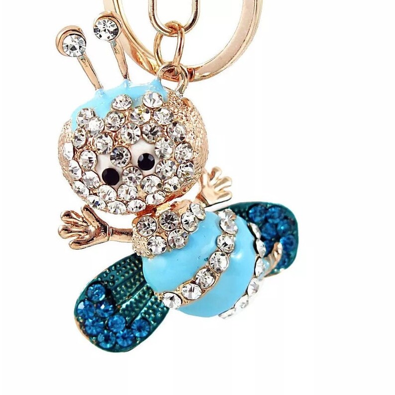 Cute Bumble Bee Key Ring Holder, Car Key Ring, Bumble Bee Pendant, Bee ...