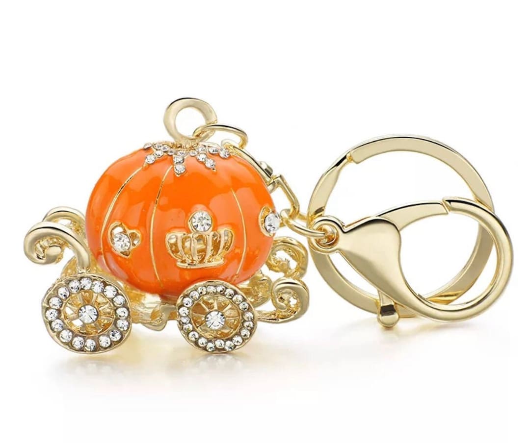 Pumpkin Key Chain Carriage, Crystal Carriage Key Chain, Handbag Car ...