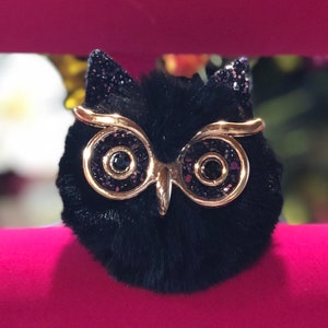 Owl Keychain, Owl Pompom, Owl Keychain, Keyring Owl Pompom, Owl Keyring ...