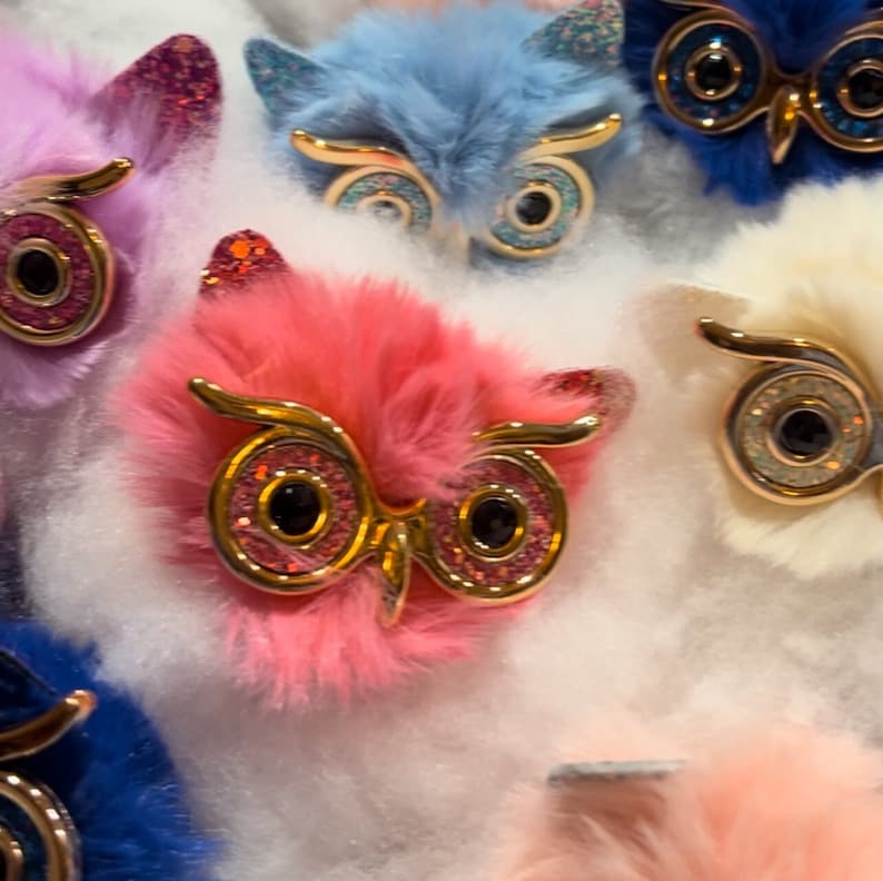Owl Keychain, Owl Pompom, Owl Keychain, Keyring Owl Pompom, Owl Keyring ...