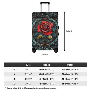Medieval Stained Glass Rose Luggage Cover, Gothic Renaissance Stretchy ...