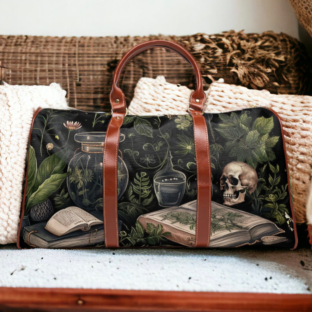 Goblincore Witchy Skull Waterproof Travel Bag, Dark Academia Large ...