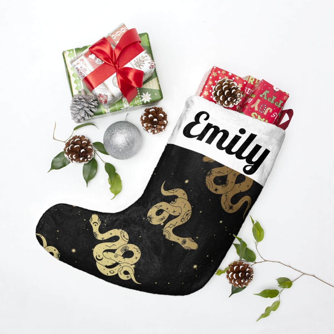 Boho Snake Mystical Stars Dark Christmas Stocking Unique - Etsy