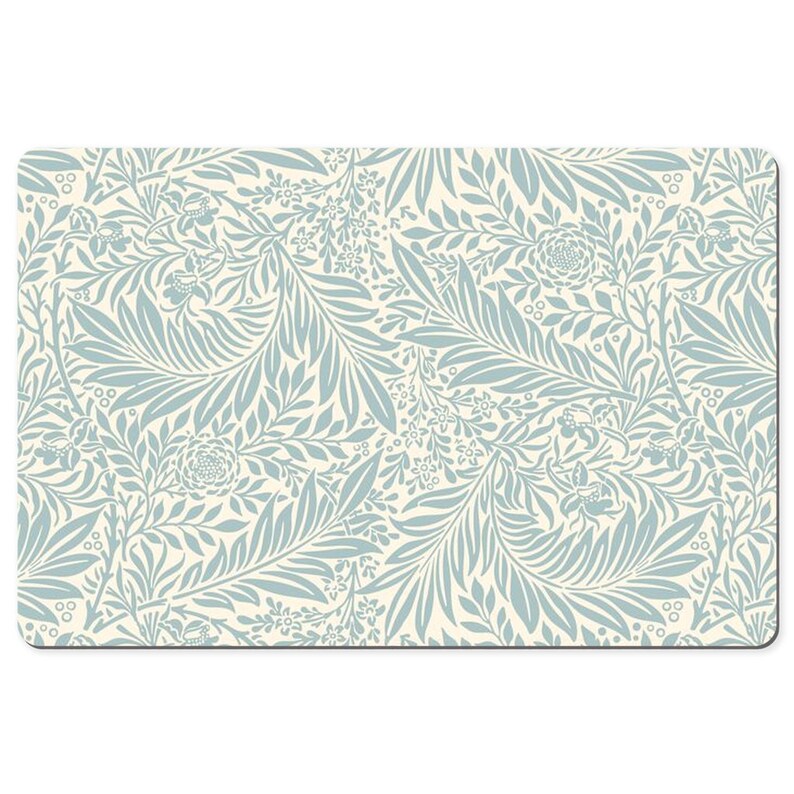 Vintage Teal Blue Floral Desk Mats Turquoise Boho Botanical | Etsy