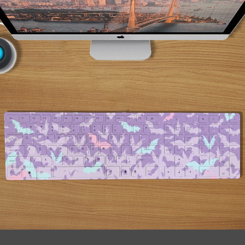 Kawaii Pastel Goth Purple Bats Wired and Wireless Keyboard - Etsy