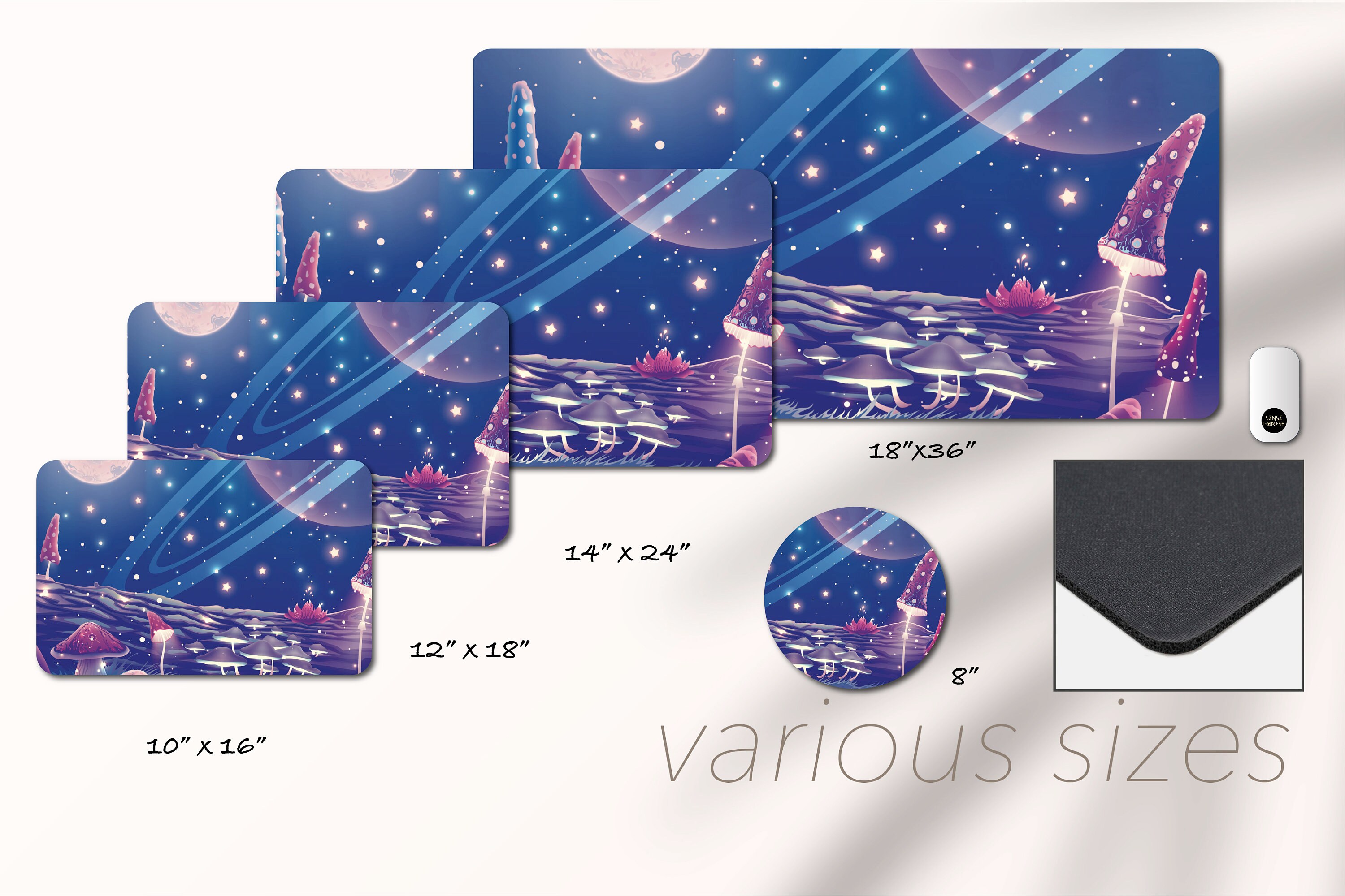 Mushroom forest Alien Planet cute desk mat Anime glowing | Etsy