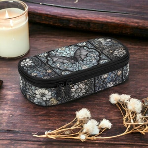 Gothic Stained Glass Bat Pencil Case, Medieval Goth Spooky Crochet Hook ...
