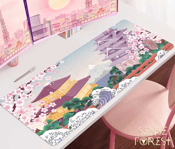 Electronics & Accessories Japanese Desk Mat Cute Desk Pad With Japanese ...