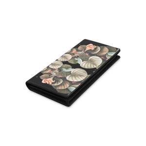 Boho Moon Moth Bi-fold Black Witchy Vegan Leather Wallet, Dark ...