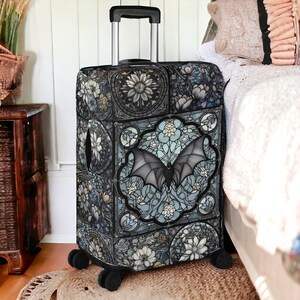 Medieval Stained Glass Bat Gothic Luggage Cover, Dark Academia ...