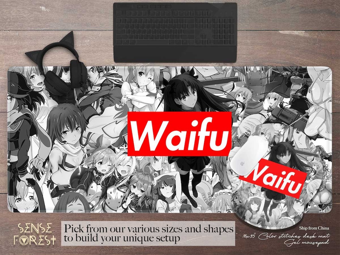 Kawaii Anime Girlfriends Waifu Large Mouse Pad, Cute Gaming Mouse Pad ...
