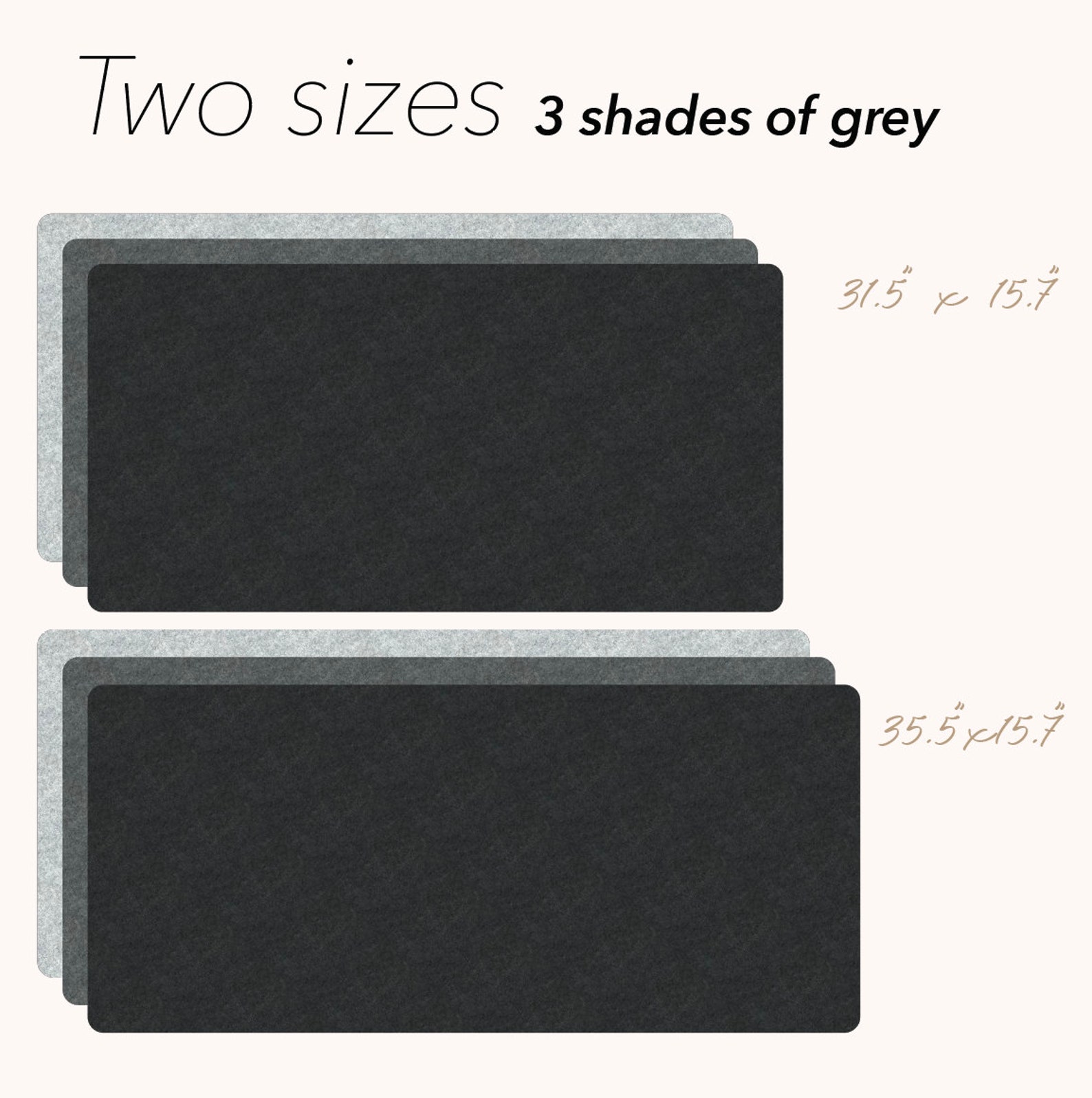 Minimalist XXL Felt Wool Desk Mat Solid Color Grey Gaming - Etsy