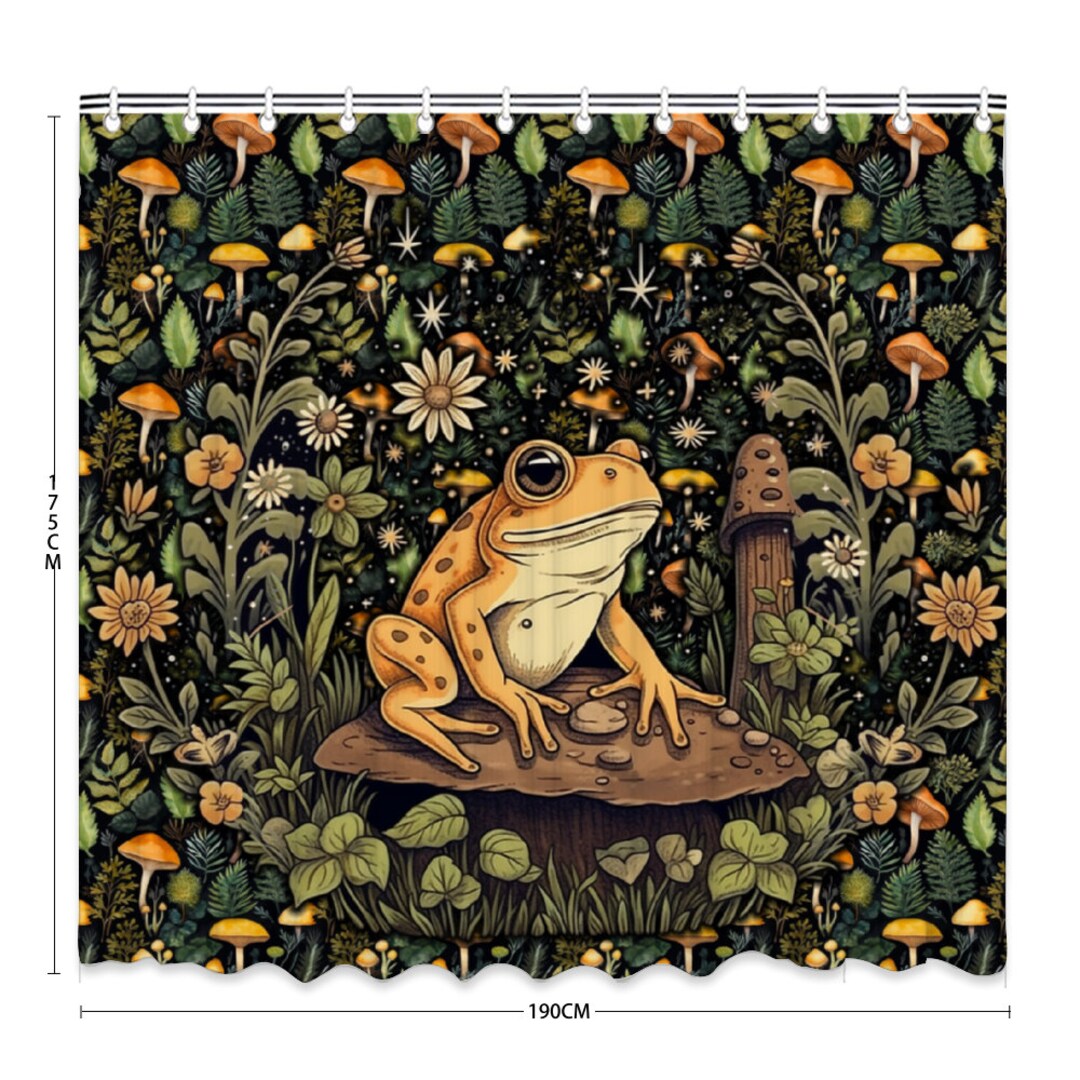 Cottagecore Pine Forest Frog Toad Mushroom Bath Shower - Etsy