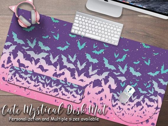 Kawaii Pastel Pink Mystical Bats Desk Mat Pastel Goth Purple - Etsy