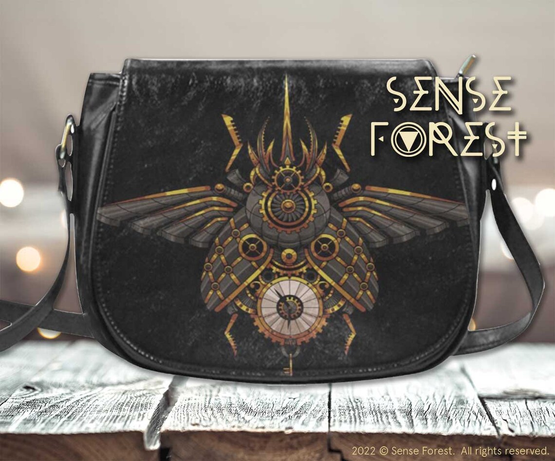 Steampunk Beetle Vegan Leather Goth Saddle Bag Steampunk - Etsy