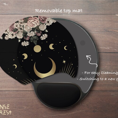 Pink Witch Ergonomic Gel Pad Mouse Pad Moon Phase Magic - Etsy