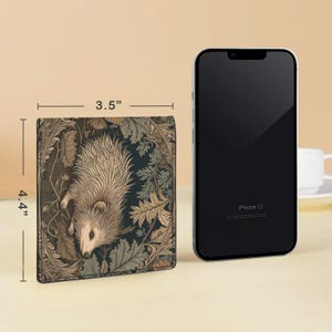 Cottagecore Forest Animal Cute Hedgehog Mini Vegan Leather Small Wallet ...