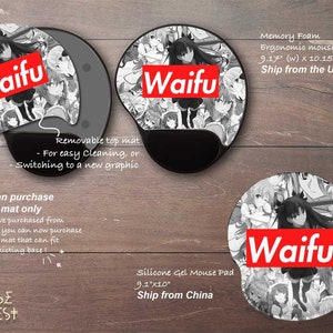 Kawaii Anime Girlfriends Waifu Large Mouse Pad, Cute Gaming Mouse Pad ...