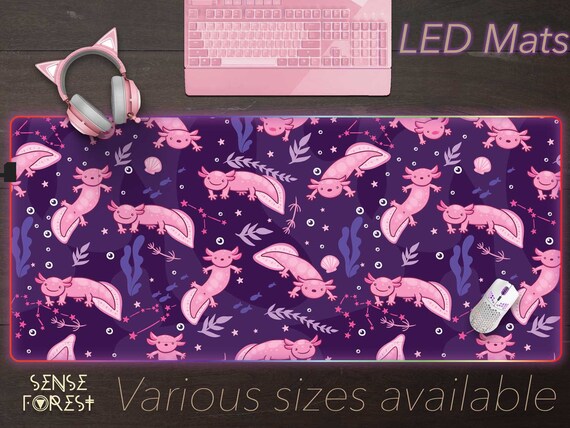 Kawaii Axolotl XXL RGB Gaming Mouse Pad Walking Fish Long RGB - Etsy