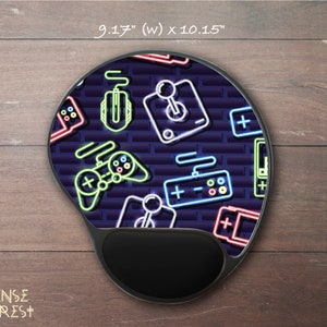 Kawaii Neon Vaporwave Mouse Pad, Cute Retro Lo Fi Gamer Ergonomic Gel ...