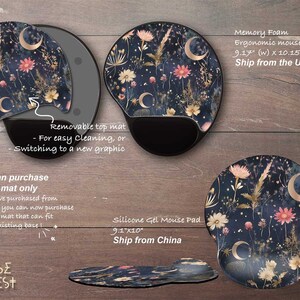 Whimsical Witch Moon Star Night Sky Desk Mat RGB, Cottagecore ...
