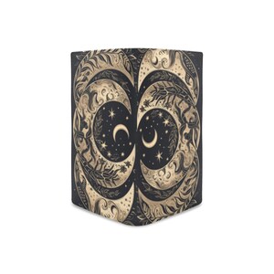 Boho Witchy Moon Floral Bi-fold Wallet, Moon Phase Vegan Leather Wallet ...