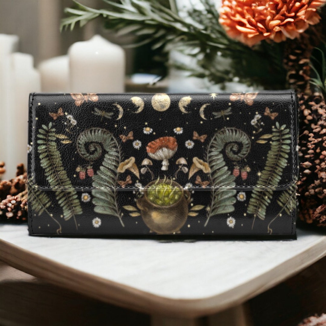 Cottagecore Forest Moon Ritual Trifold Wallet, Green Witch Witchcraft ...