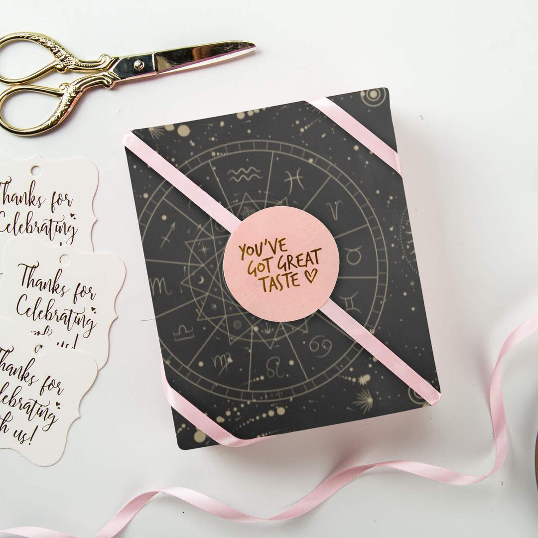 Witchy Sun Moon Celestial Wrapping Paper, Astrology Winter Holiday ...