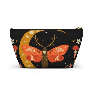 Death Head Moth Moon Phase Mushroom Forest T or Flat Pouch, Witchy ...