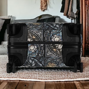 Medieval Stained Glass Bat Gothic Luggage Cover, Dark Academia ...