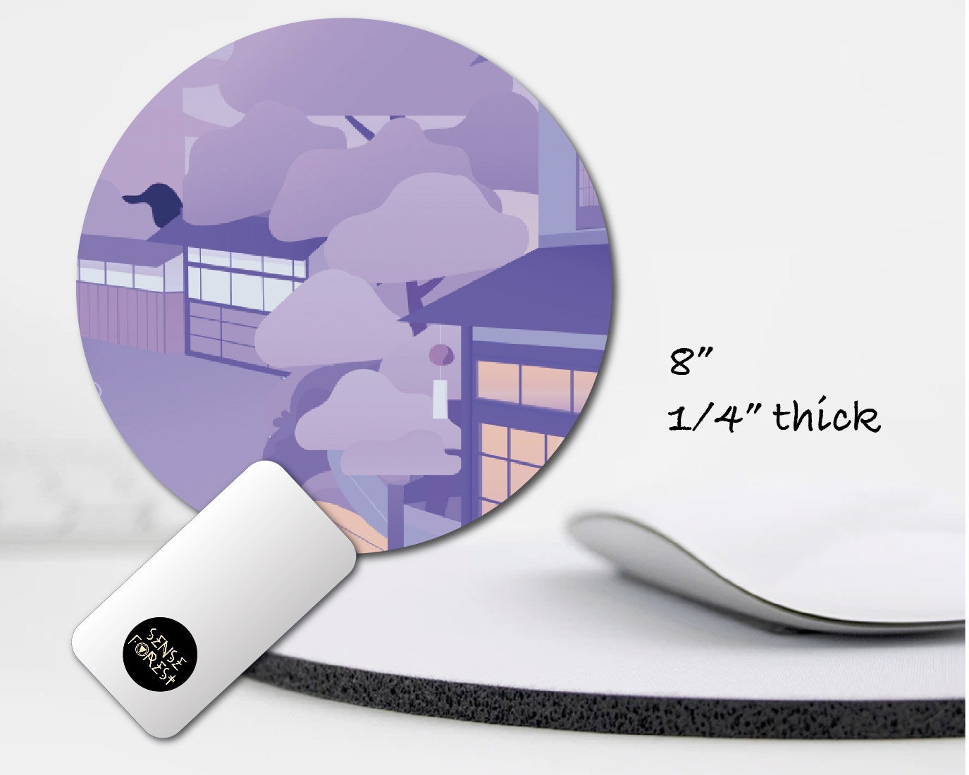 Cute Purple Japanese Desk Mat Kawaii Pastel Lilac Neon Edo | Etsy