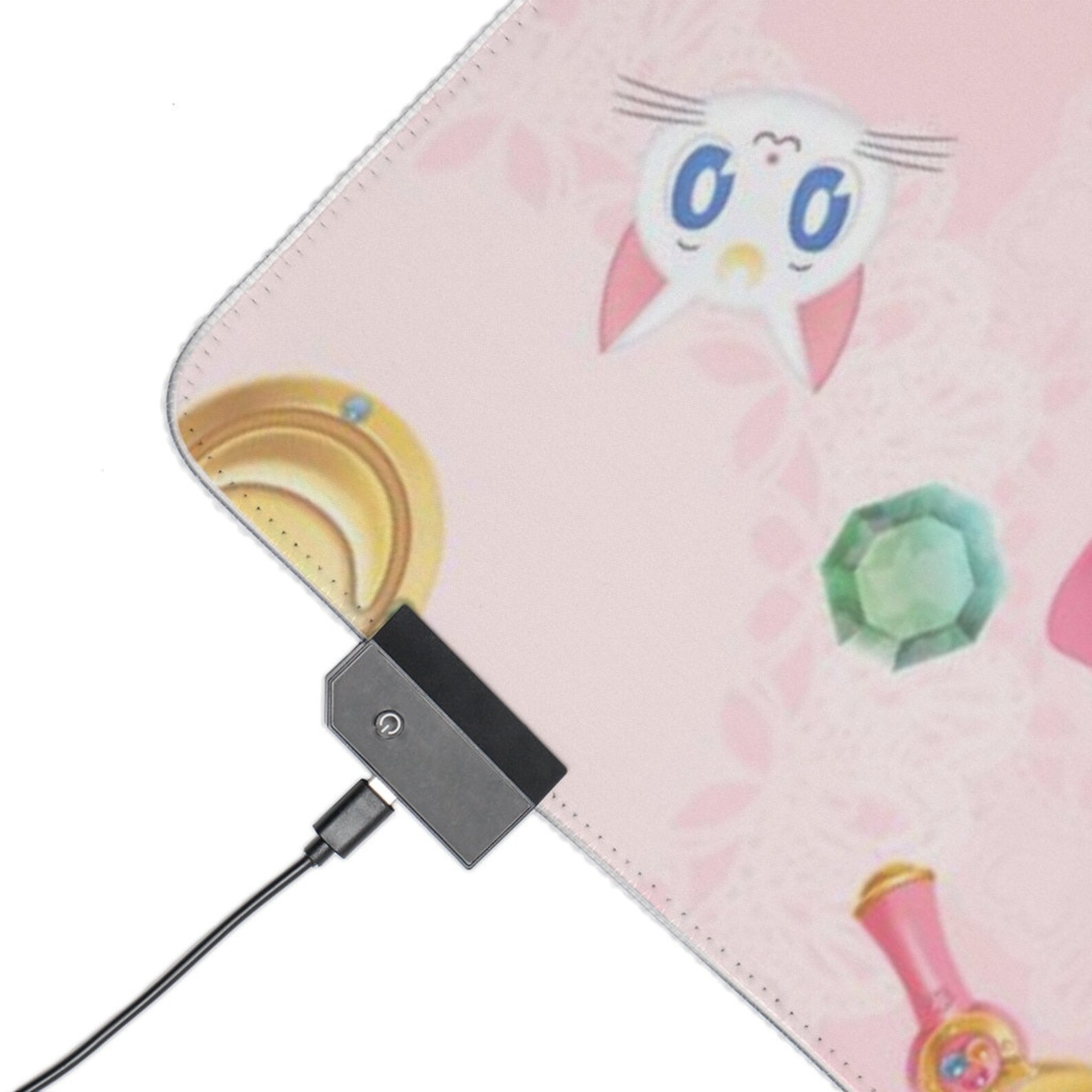 Cute Pink Luna Cats Stitched Edges Desk Mat RGB Kawaii - Etsy
