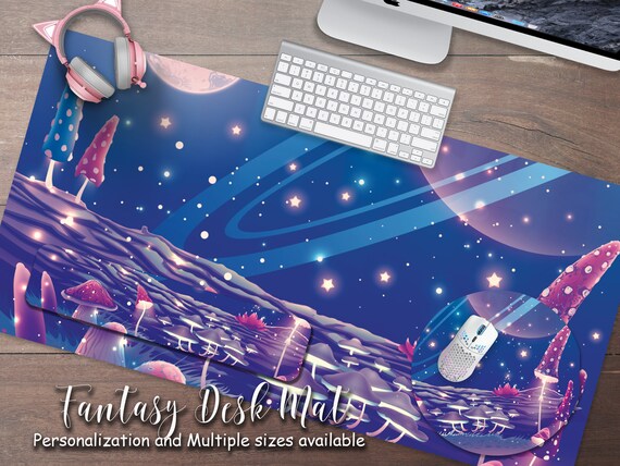 Mushroom forest Alien Planet cute desk mat Anime glowing | Etsy