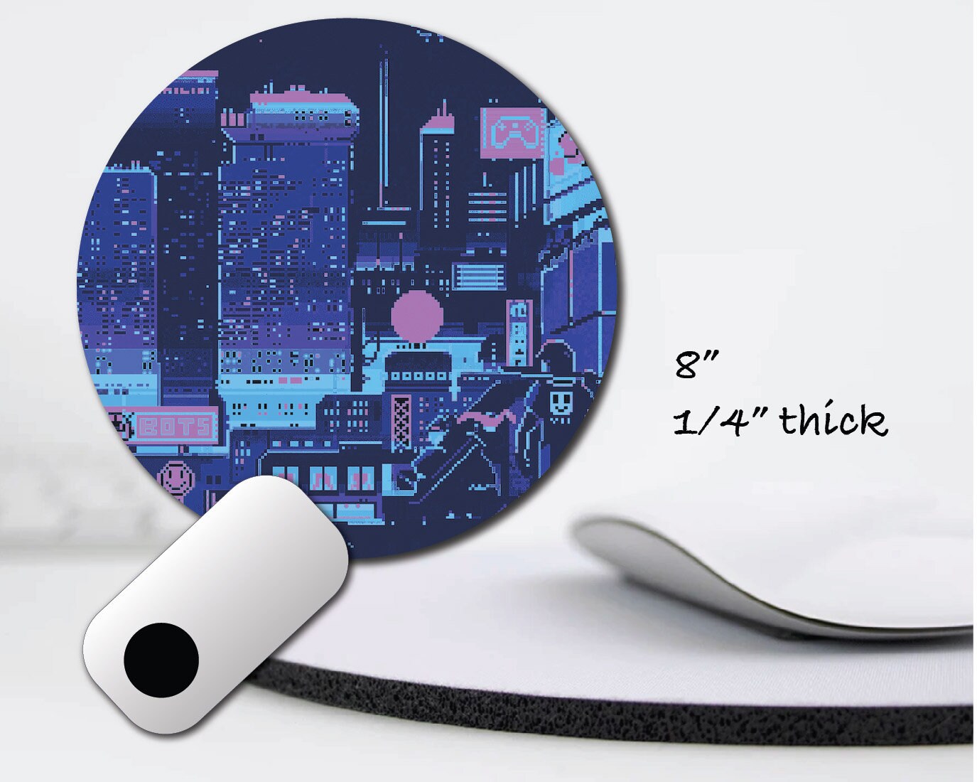 Kawaii Pixel Art Mouse Pad Cute Vaporwave Neon City Ergonomic - Etsy Canada