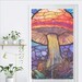 Cottagecore Stained Glass Mushroom Noren Curtain, Hippies Cozy Door ...
