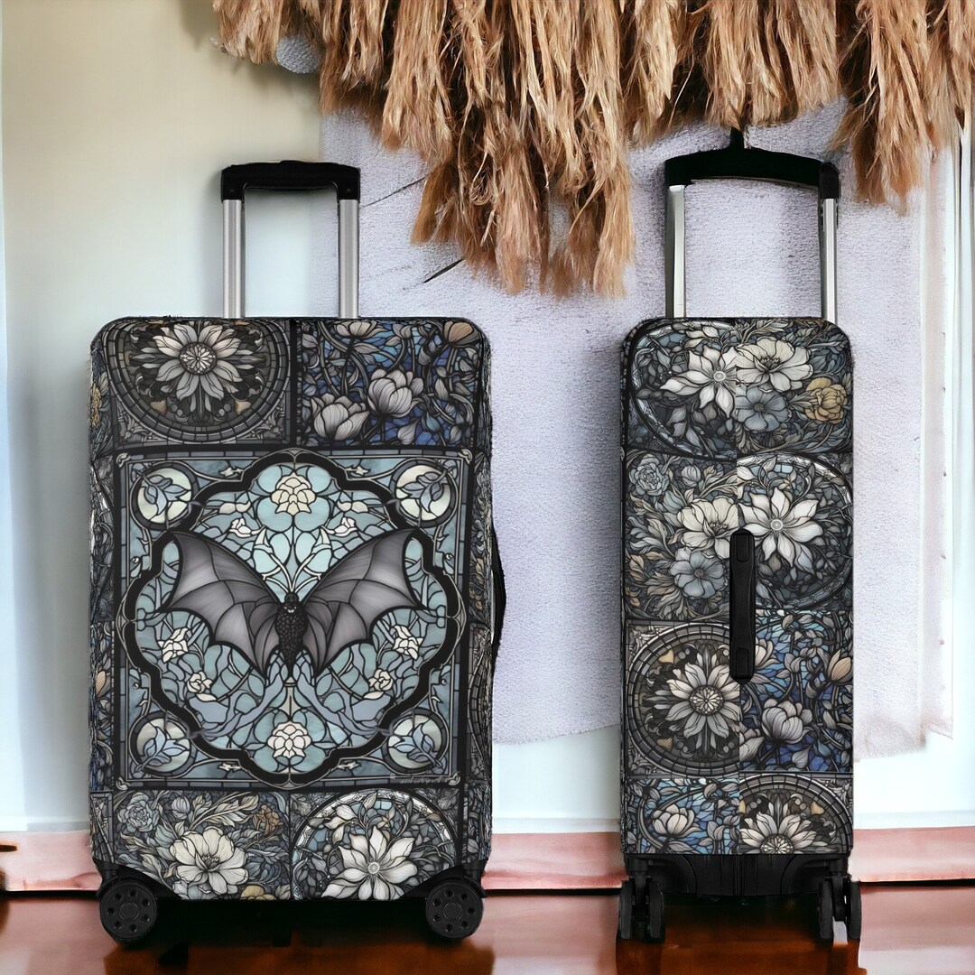 Medieval Stained Glass Bat Gothic Luggage Cover, Dark Academia ...
