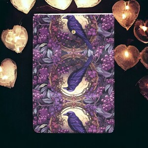 Cottagecore Purple Berry Raven Trifold Wallet Grape Vine - Etsy