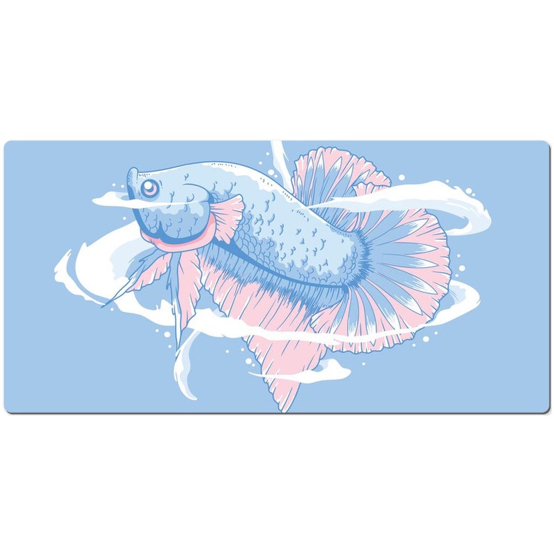 Pastel Blue Betta Fish Desk Mat Cute Extra Large Japanese - Etsy