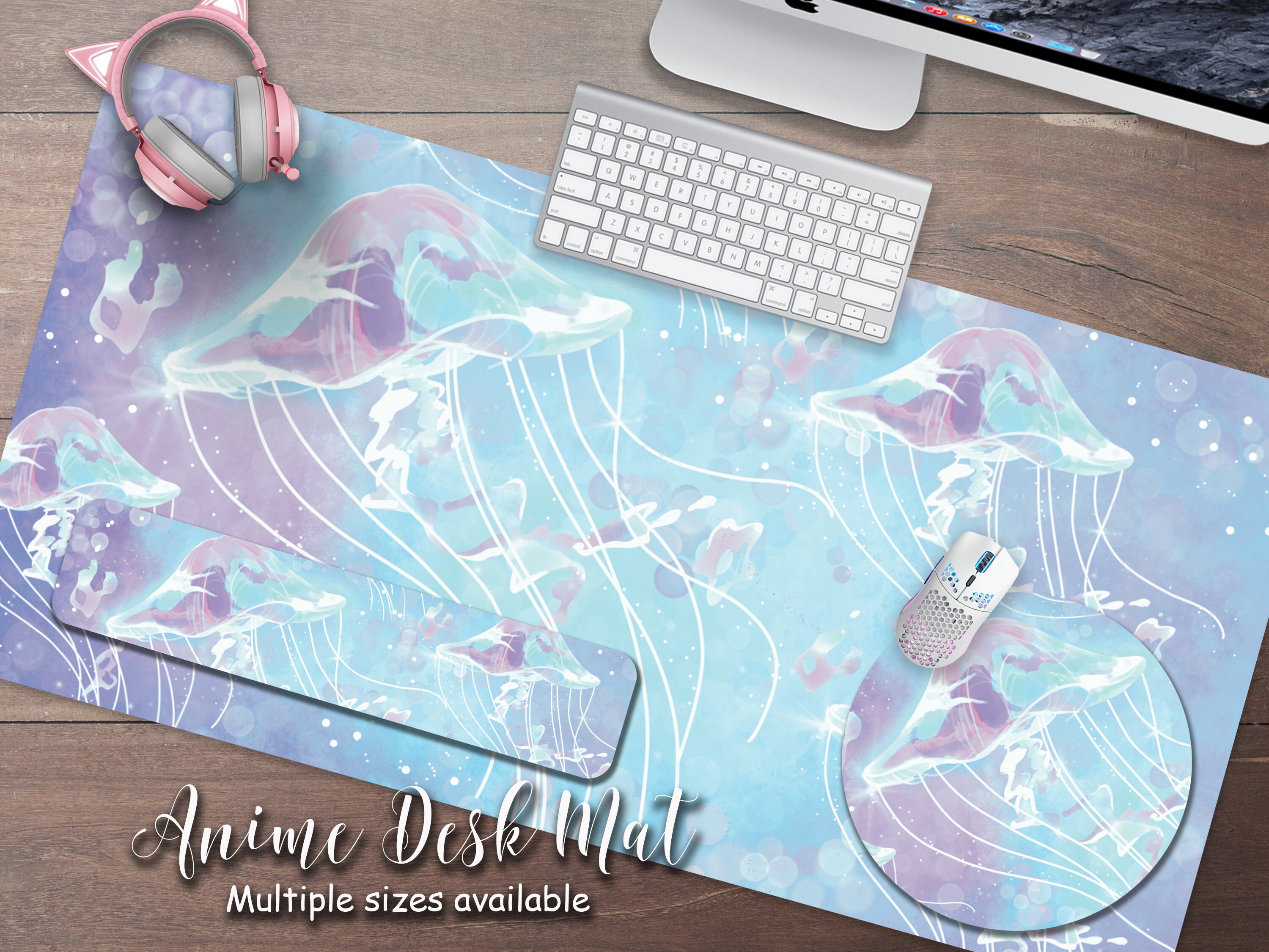 blue ocean waves water Turquoise/cyan mouse pad kawaii Anime Desk Mat ...
