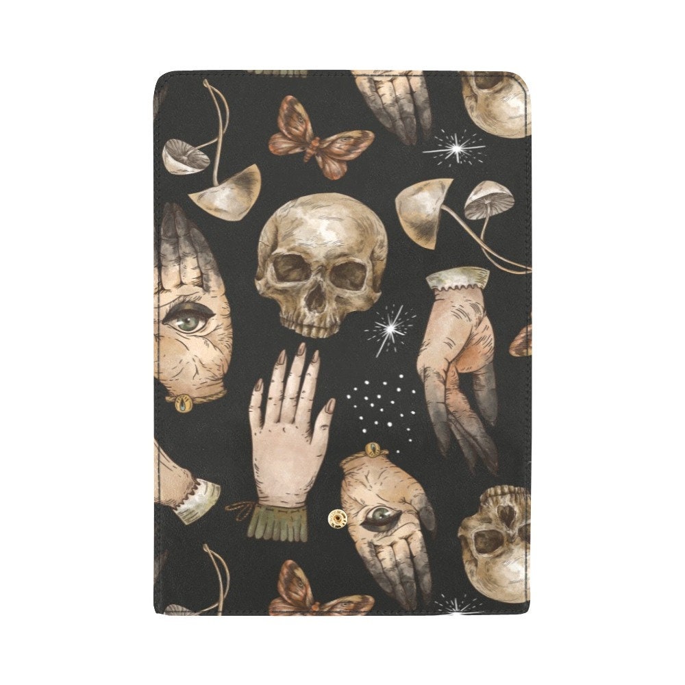 Black Witchcraft Goth Trifold Wallet Skull Moth Wallet Vegan | Etsy