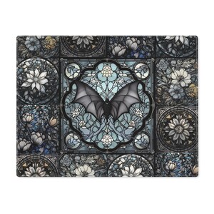 Gothic Stained Glass Bat Dinner Placemat, Medieval Goth Ritual Dining ...