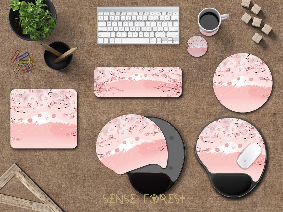 Kawaii Japanese Mouse Pad, Cute Mount Fuji Sakura Ergonomic Gel Pad ...